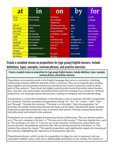 Mastering Prepositions A Complete Lesson | Teaching Resources