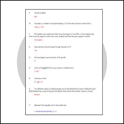 GCSE Foundation Maths Workbook 2: 140 Questions with Answers | KS4 ...
