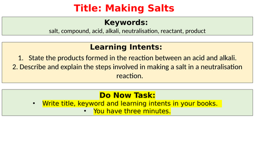 KS3 Copper Sulfate Salts method and quiz | Teaching Resources