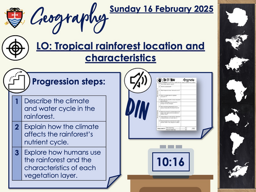 Rainforest characteristics and adaptations, GCSE Geography, AQA, 9-1 ...