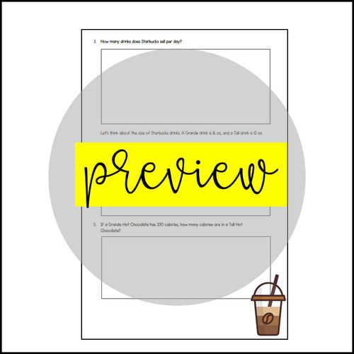 Fun Starbucks Math Activity for Kids (Ages 9-13) | Worksheet with ...