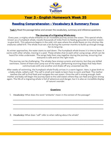 35. Year 3 Reading Comprehension & Question Marks | Teaching Resources