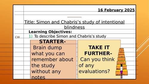 OCR A-Level Psychology- Cognitive area all 4 core studies | Teaching ...