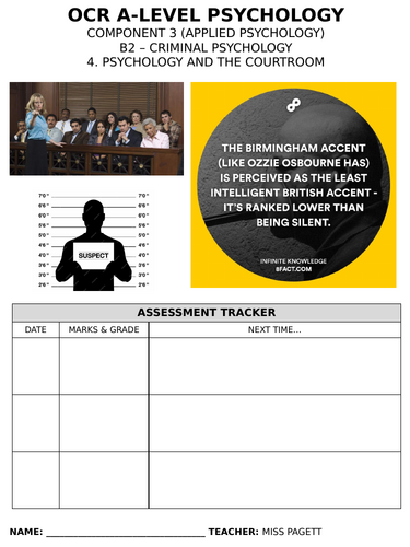 OCR A LEVEL PSYCHOLOGY - CRIMINAL PSYCHOLOGY WORKBOOKS | Teaching Resources