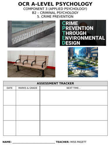 OCR A LEVEL PSYCHOLOGY - CRIMINAL PSYCHOLOGY WORKBOOKS | Teaching Resources