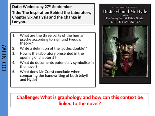 Jekyll and Hyde Reading Unit of Work | Teaching Resources