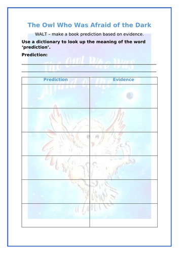 The Owl Who Was Afraid of the Dark - Reading activity pack | Teaching ...