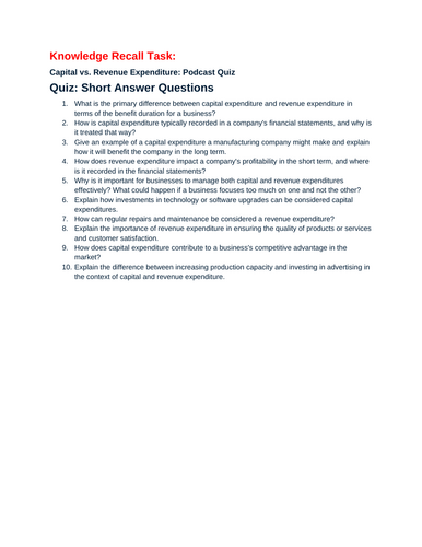 IB Business Management: 3.1 Introduction to Finance | Teaching Resources
