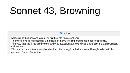 Sonnet 43, Elizabeth Barrett Browning - Poem Analysis Lesson | Teaching ...