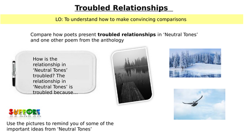 Comparing Poems - Love and Relationships Cluster. Created by AQA ...