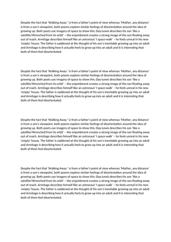 Comparing Poems - Love and Relationships Cluster. Created by AQA ...