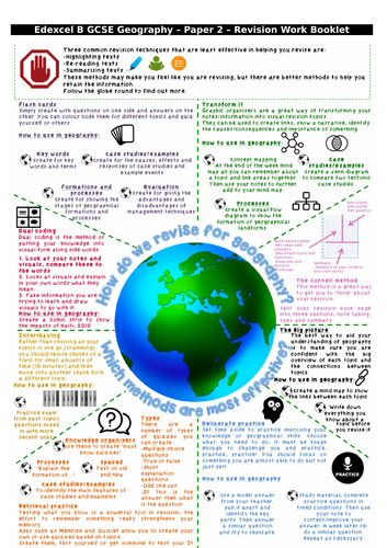 Edexcel B GCSE Geography Paper 2 Revision Workbook | Teaching Resources