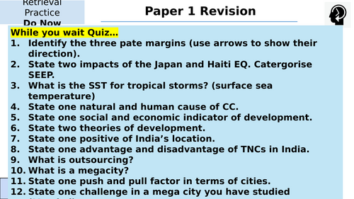 Edexcel B GCSE Geography Paper 1 Revision PPT | Teaching Resources