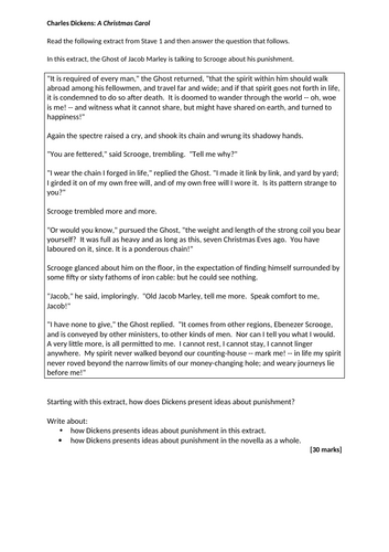 Stave 1 and Preface: A Christmas Carol. Created by GCSE examiner ...