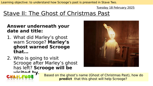 Stave Two: A Christmas Carol. Created by a GCSE examiner | Teaching ...