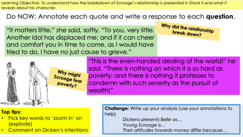 Stave Two: A Christmas Carol. Created by a GCSE examiner | Teaching ...