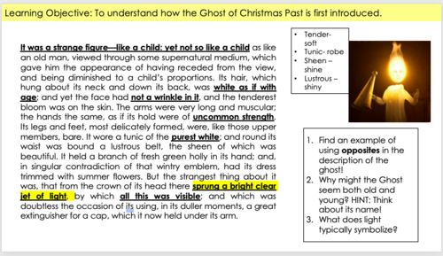 Stave Two: A Christmas Carol. Created by a GCSE examiner | Teaching ...