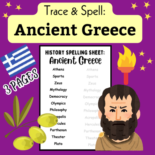 Ancient Greece: History Spelling Sheet for Kids to Trace & Spell ...