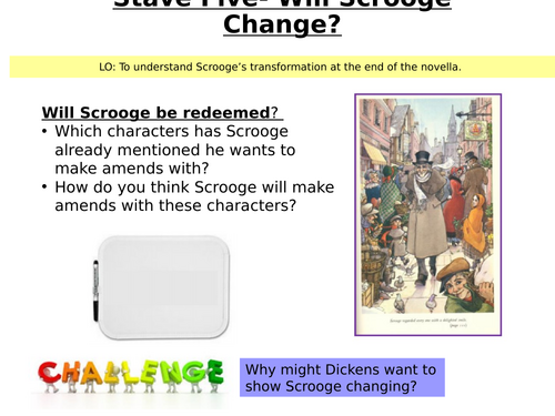 Stave Five: A Christmas Carol. Created by a GCSE examiner | Teaching ...