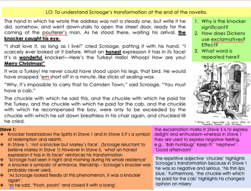 Stave Five: A Christmas Carol. Created by a GCSE examiner | Teaching ...