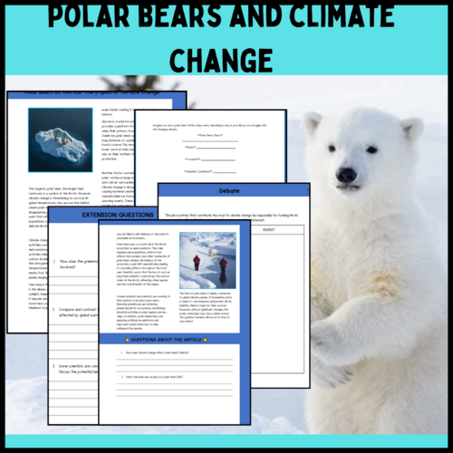 Polar Bears and Climate Change Reading Comprehension Pack | Teaching ...