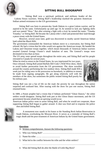 Sitting Bull Biography | Teaching Resources