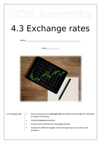 OCR GCSE Economics - 4.3 Exchange Rates | Teaching Resources