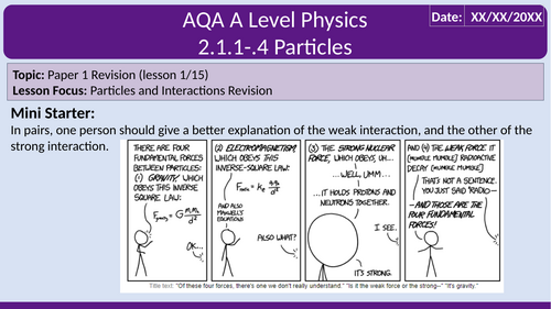 AQA A Level Physics Full Set of Paper 1 Revision Lessons | Teaching ...