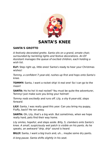 Santa's Knee: A short Christmas story | Teaching Resources