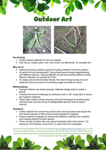 Outdoor Art EYFS KS1 KS2 | Teaching Resources