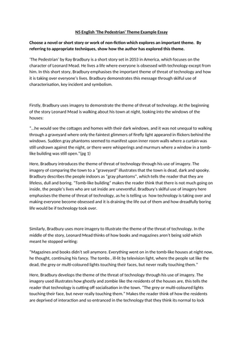 N5 Higher English 'The Pedestrian' Critical Essay Unit | Teaching Resources