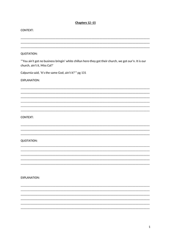 N5 Higher English 'To Kill A Mockingbird' Critical Essay Unit ...