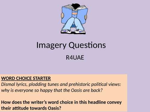 N5 English RUAE R4UAE Close Reading Imagery Qs Lesson | Teaching Resources