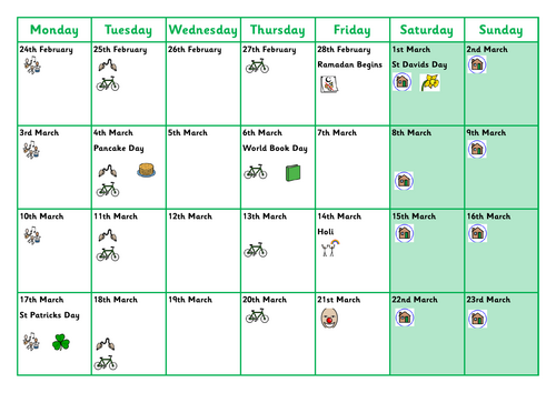 Nursery Visual Calendar | Teaching Resources