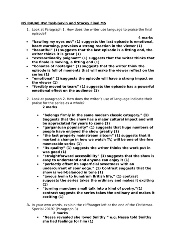 N5 English RUAE R4UAE Close Reading Mini Task-Gavin & Stacey | Teaching Resources