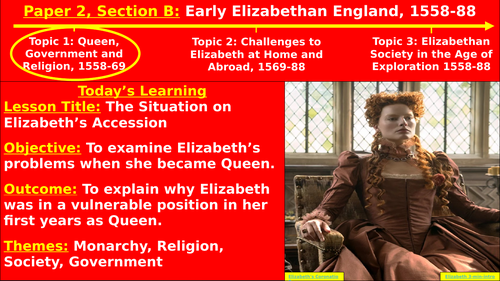 Edexcel Elizabethan England, Topic 1: Queen, Government and Religion ...