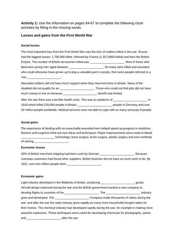 Chapter 2: Lesson 18 - The end of the war: losses and gains | Teaching ...