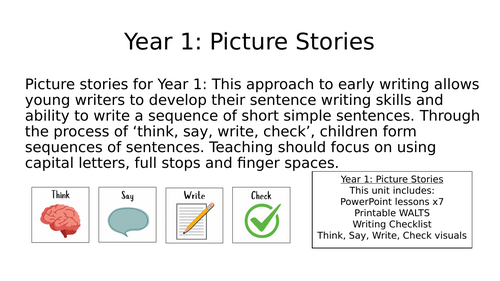 Year 1 English Unit: Picture Stories | Teaching Resources