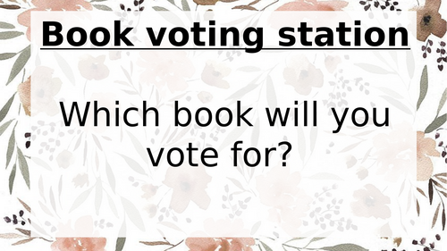 Book voting sign | Teaching Resources