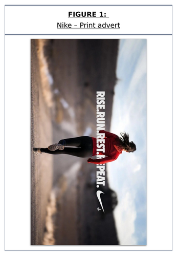 Nike Print Advert - GCSE Media Studies AQA Exam Question 2 (P1, SA ...