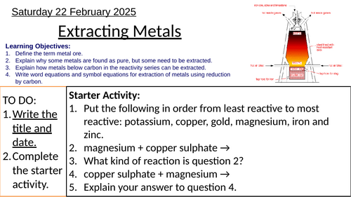 AQA GCSE Chemistry Chemical Changes: 10-Lesson Unit | Teaching Resources