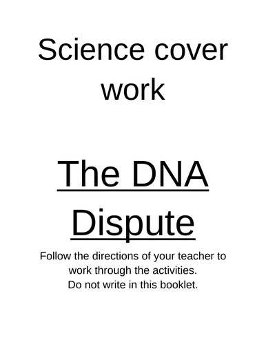 Science cover work for non specialists - structure of DNA | Teaching ...
