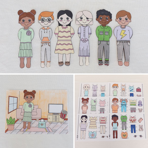 Paper Doll Starter Kit – Printable Craft with 6 Dolls, Clothes & Props ...