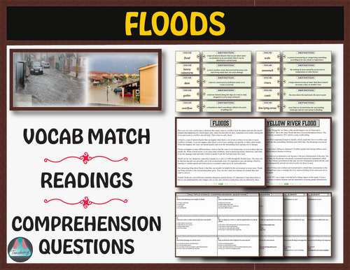 Natural Disasters: Floods Reading Comprehension & Sort Activity Center ...