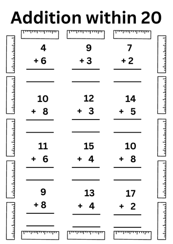Addition within 20 worksheet | Teaching Resources
