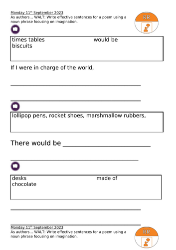 The Write Stuff: Yr2 If I was in Charge of the World | Teaching Resources