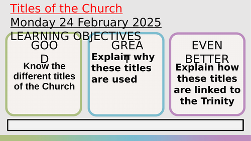 Titles of the Church | Teaching Resources