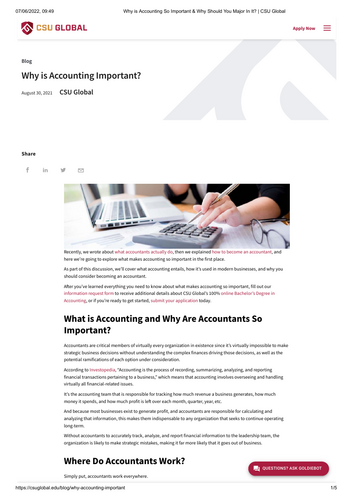 Introduction To Financial Accounting Lesson 1 Module Overview And Learning Goals Teaching