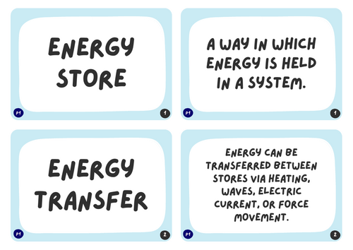 P1: Conservation & Dissipation of Energy Flashcards (AQA GCSE Combined ...