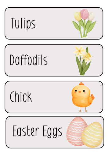 Easter Vocabulary Cards | Teaching Resources